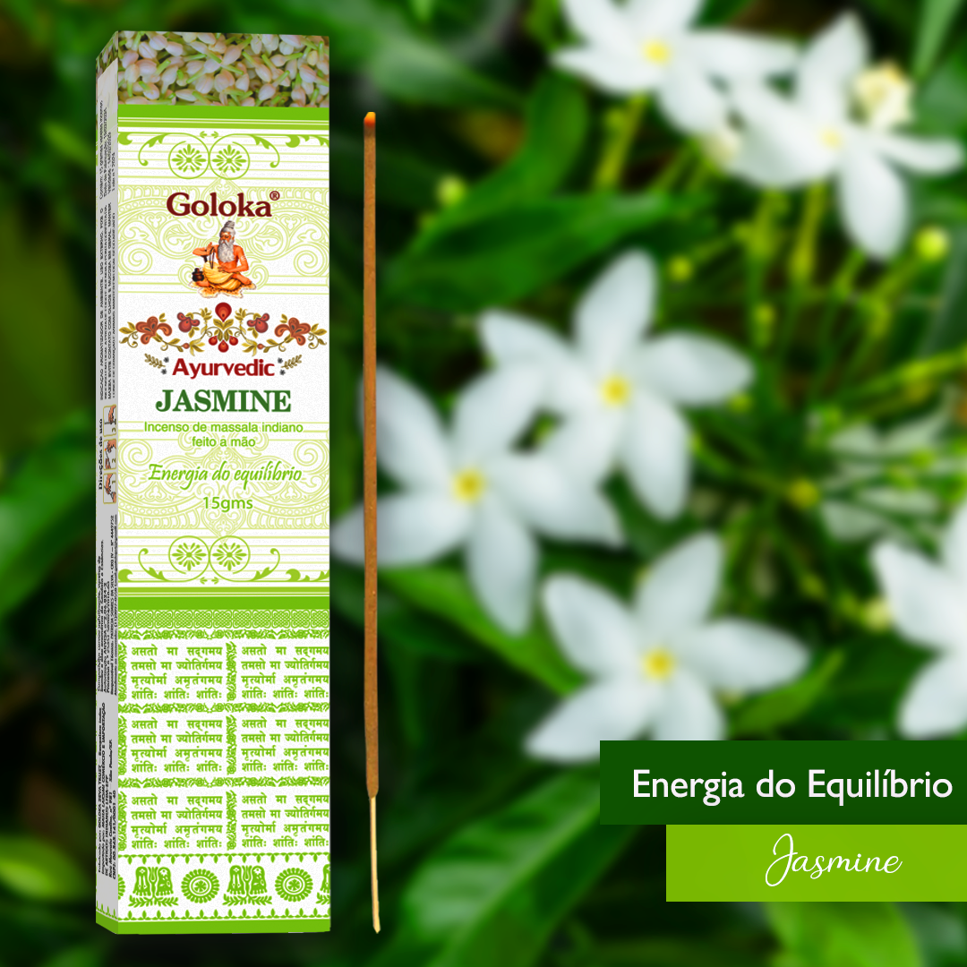 Incenso Indiano Goloka Ayurvedic - Jasmine - Lotus Loja