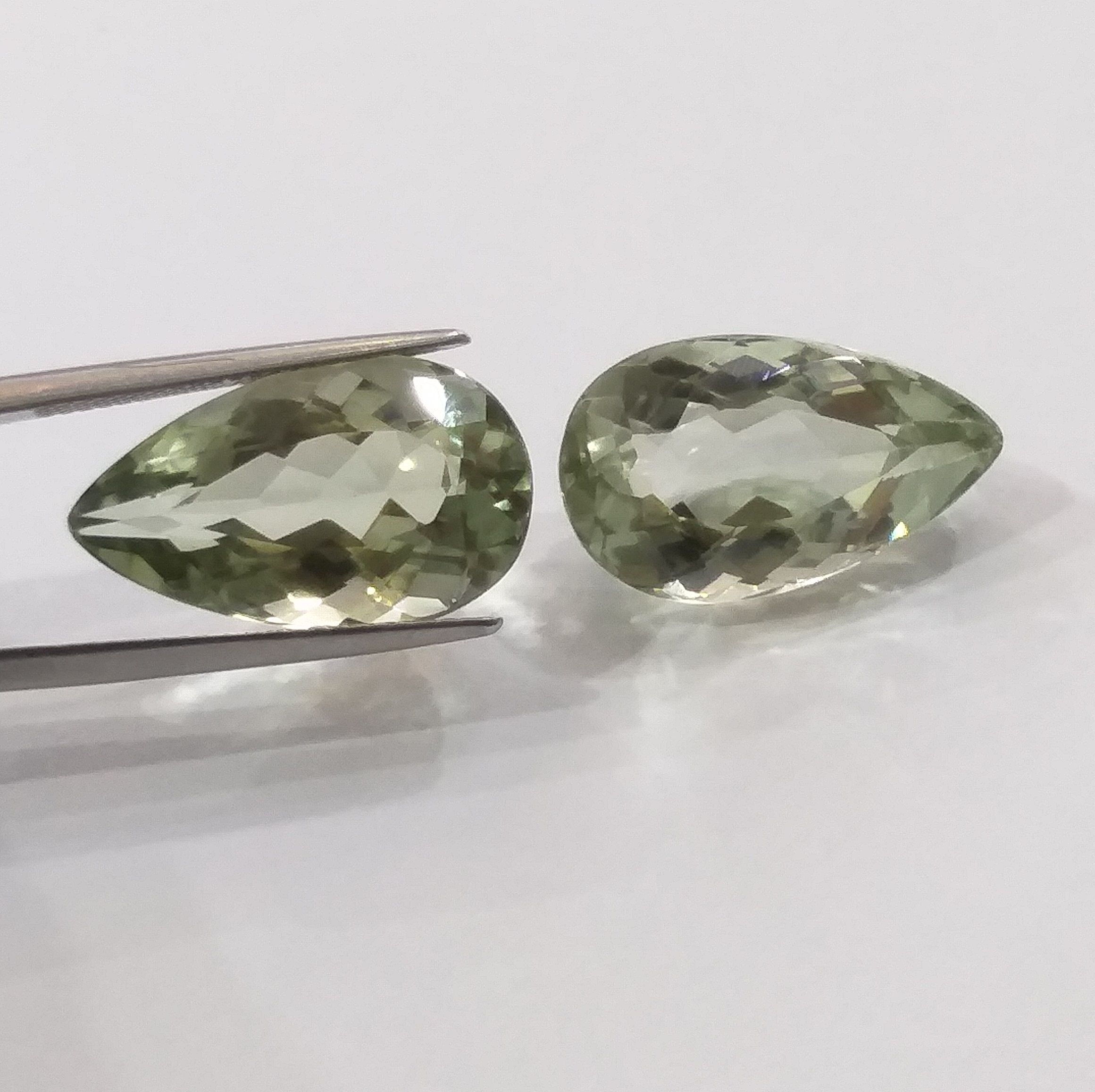 PRASIOLITA 12X21mm par - Kenede Pedras - Venda de pedras preciosas ...