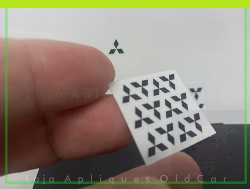 Selo Transparente Logo Mitsubishi Colagem Decalque Vidros kit C 12 Unds ...