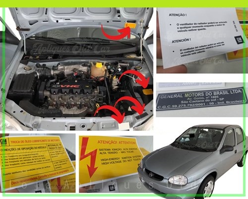 Adesivos Corsa Classic Kit Completo de Selos Informativos - Adesivos e ...