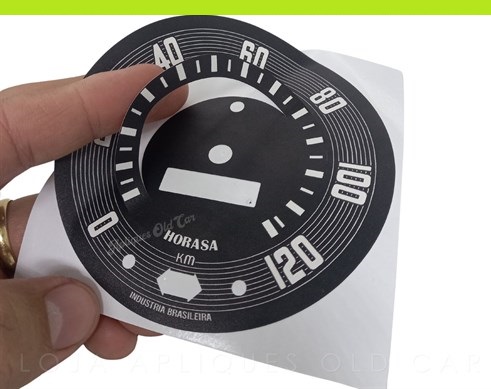 ADESIVO VELOCÍMETRO PAINEL FUSCA 50 A 66 / APLIQUE MODELO HORASA 120KM ...