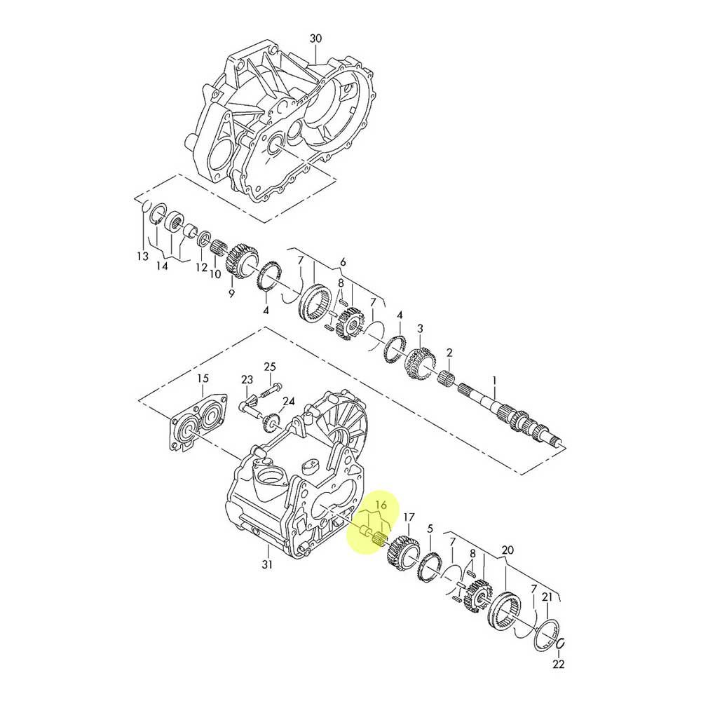 Rolamento Agulha Interno 5ª VW MQ200 F20702503 085311431C - RM 13 Auto ...