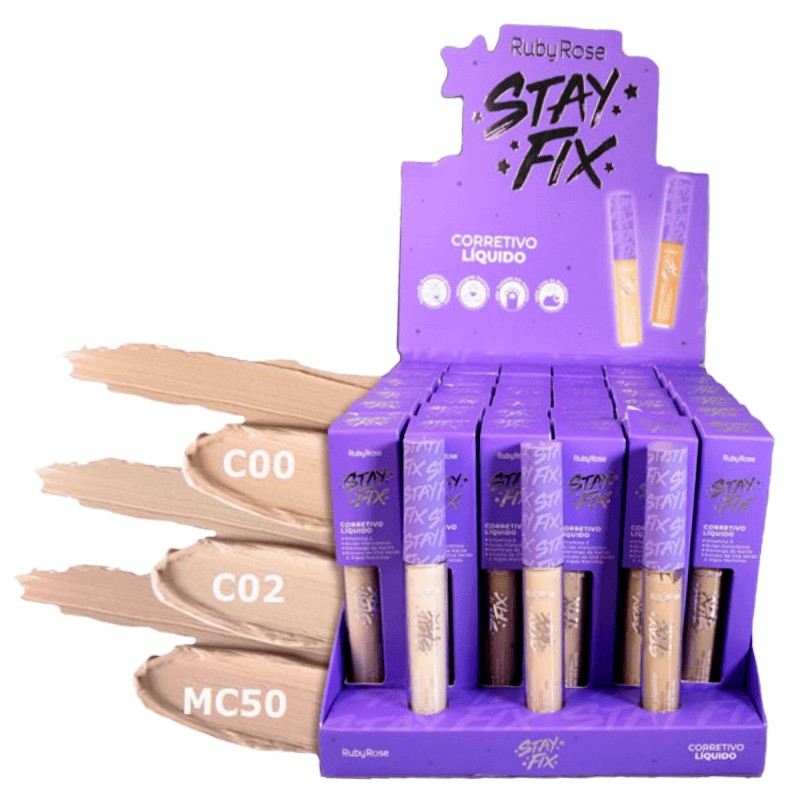 Corretivo Líquido Stay Fix C00 - Ruby Rose - Brisa Maquiagens