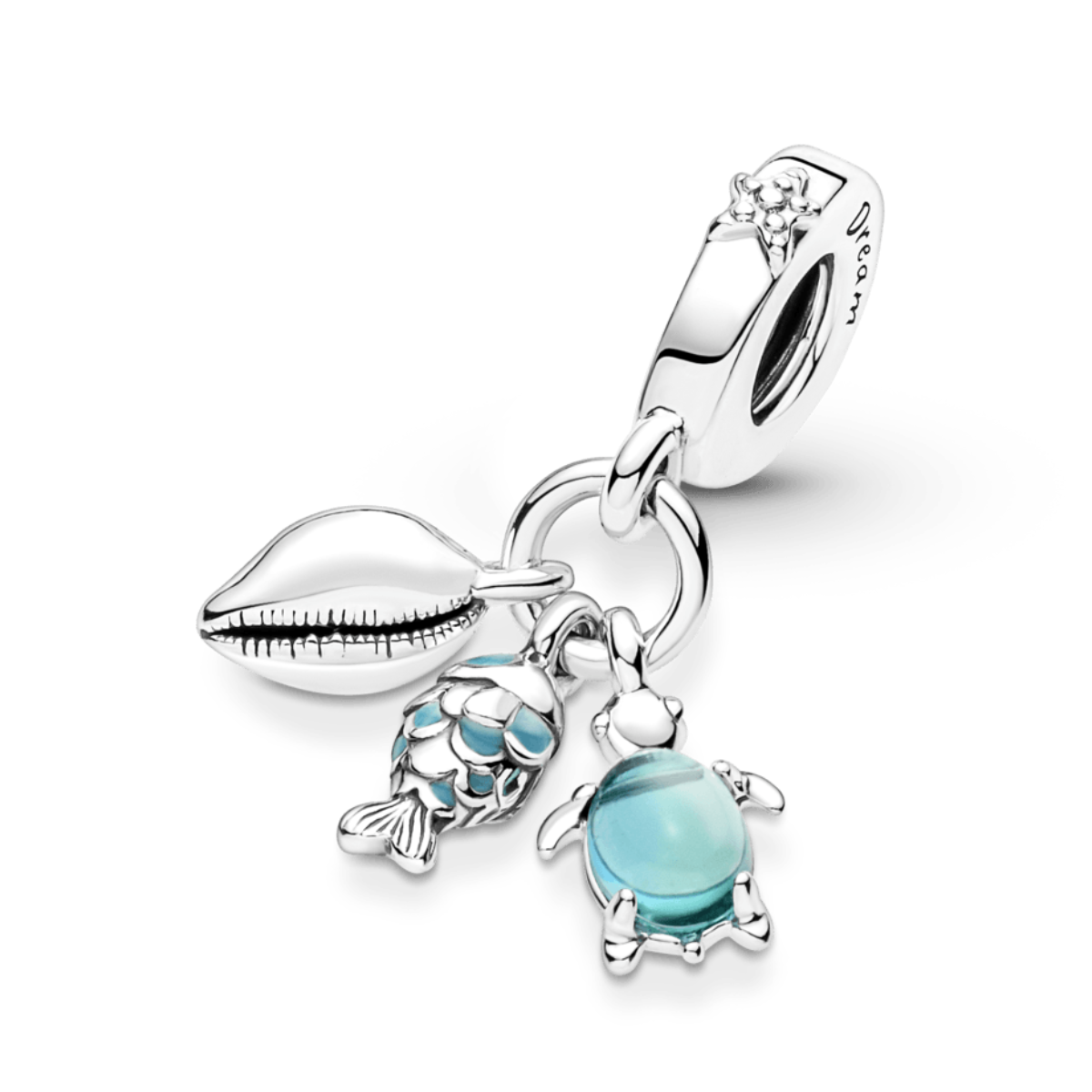 Berloque Peixe Tartaruga e Concha em prata legítima 925 - ETERNAL