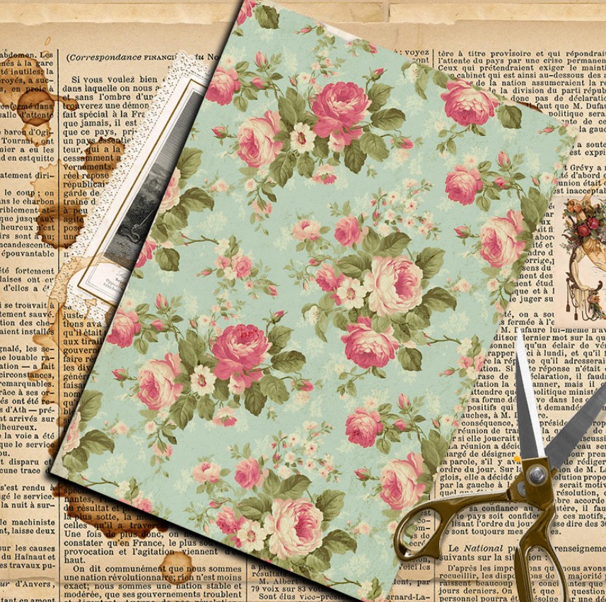 Papéis para Colagem A5 Flores e Estampas - Retro Style - Papel Retrô ...