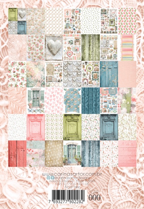 Bloco Papel Scrapbook A4 - Carina Sartor - Coleção Garden - Papel Retrô ...