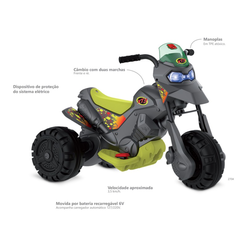Moto XT3 Bandeirante 2704 6v Titanium - Ciclone Magazine - Tudo para você