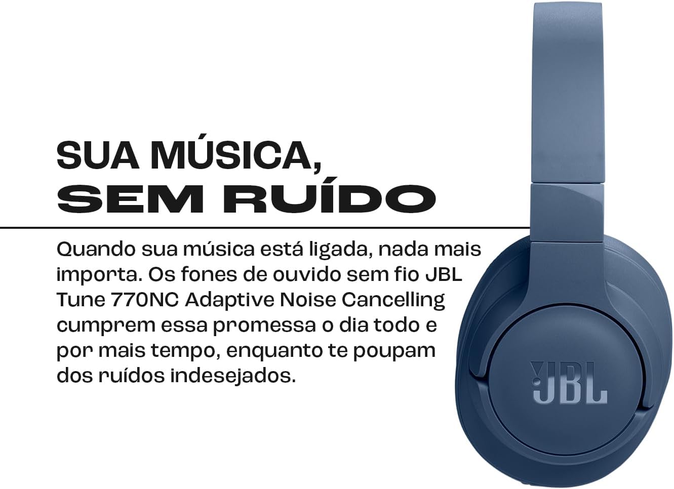 Fone de Ouvido JBL T770 NC Bluetooth Cancelamento de Ruído - Azul ...