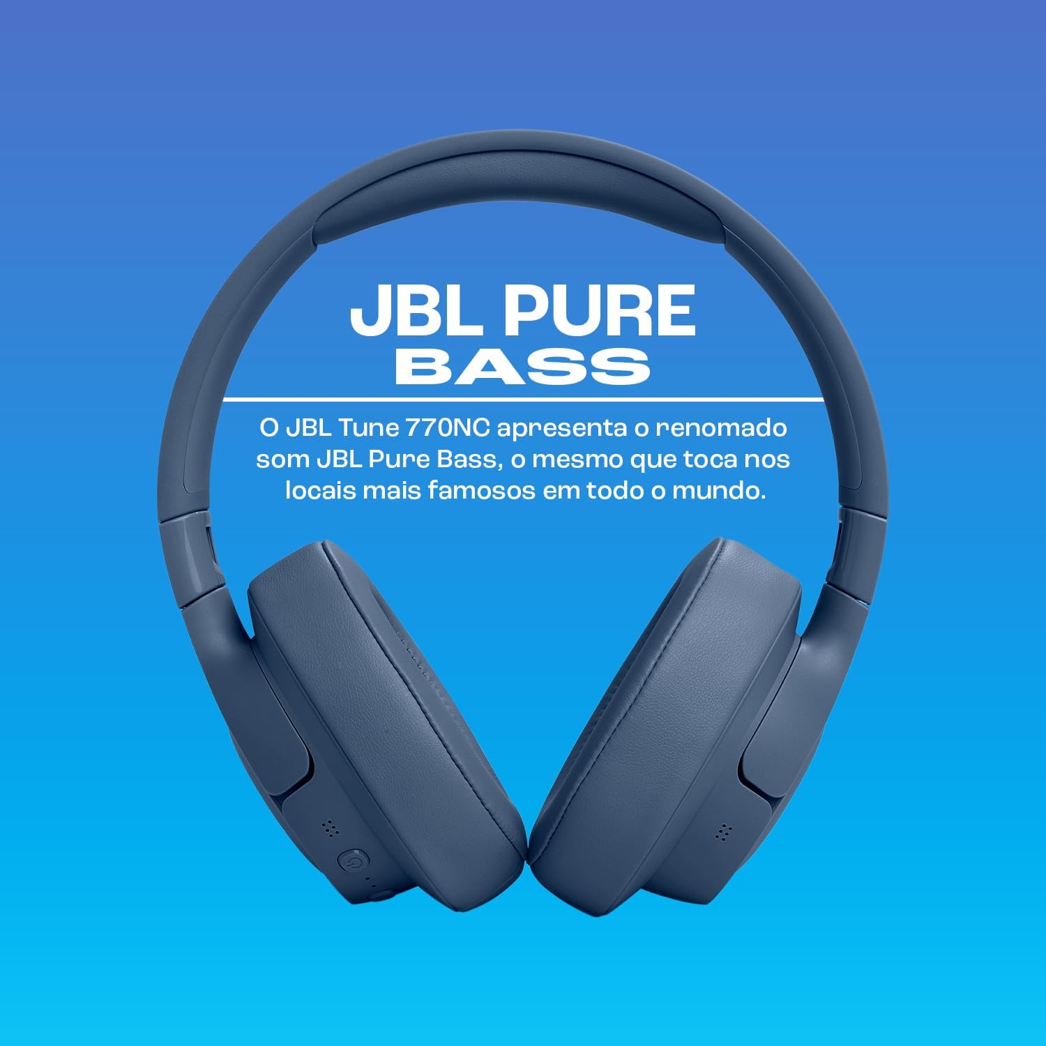 Fone de Ouvido JBL T770 NC Bluetooth Cancelamento de Ruído - Azul ...