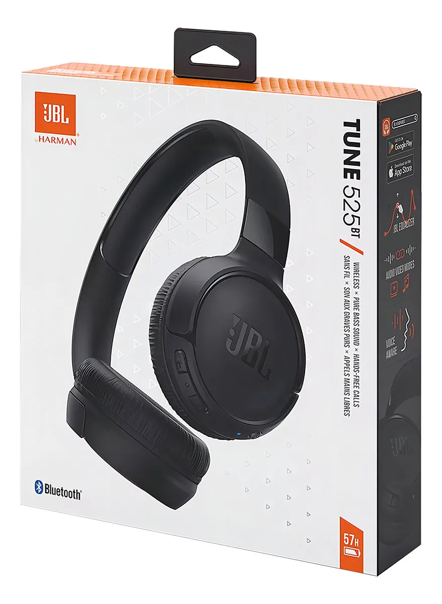 Fone de Ouvido JBL Tune 525 BT - Preto - Ciclone Magazine - Tudo para você