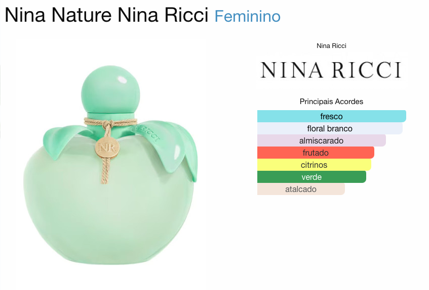 NINA RICCI NINA NATURE FEMININO EAU DE TOILETTE - Beaty Outlet Perfumes ...