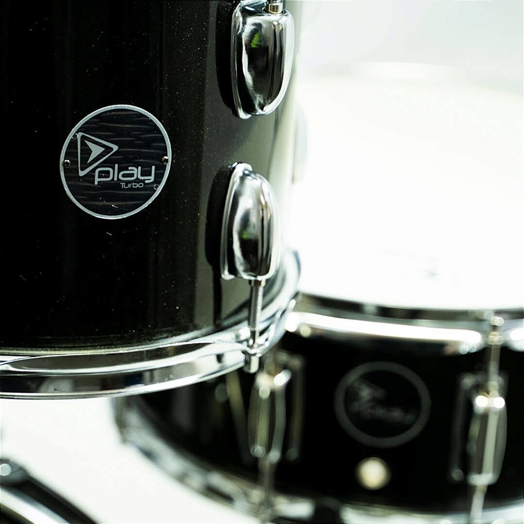BATERIA TURBO PLAY - PRETA SPARKLE - TURBO MUSIC LOJA OFICIAL