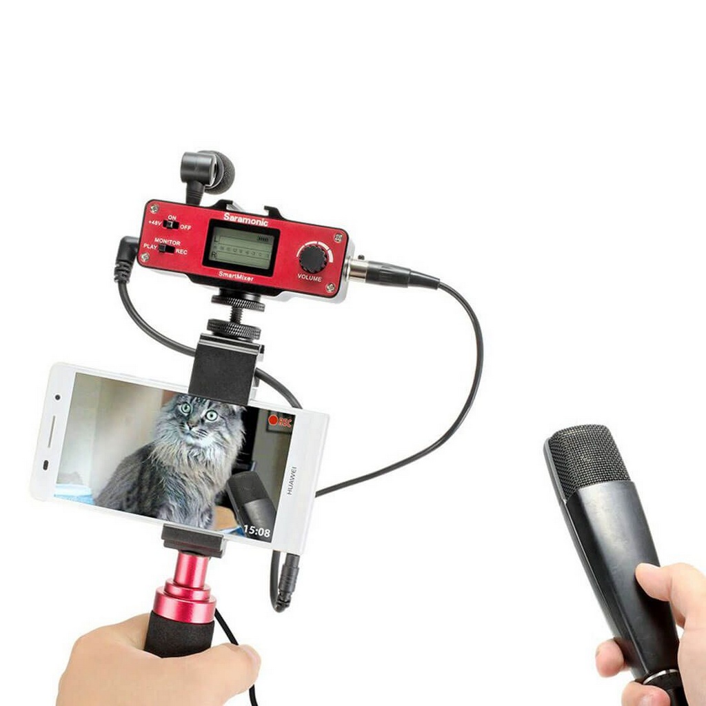 Interface de áudio portátil com dois microfones para celulares Android ...