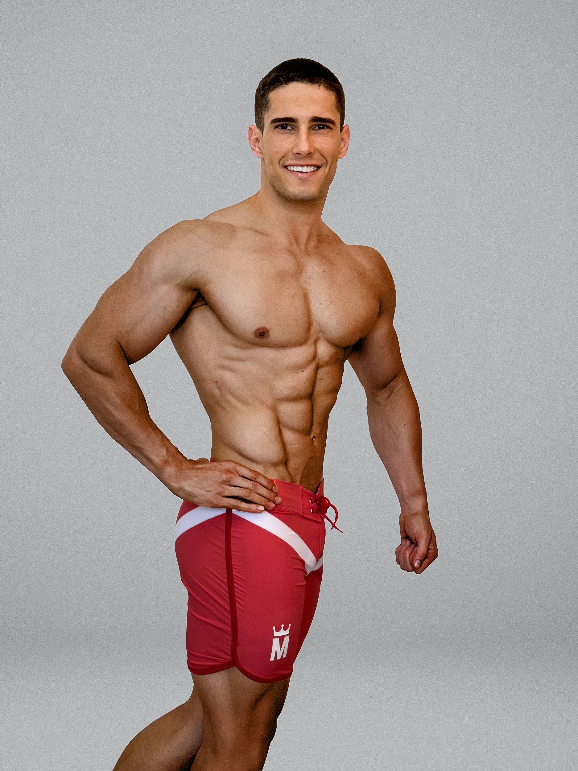 BERMUDA MENS PHYSIQUE RED VICTORY STRIPE - MUTRETOS