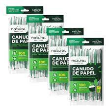 Canudo Papel Branco Embalado Individualmente latas/refri Natural 100 ...