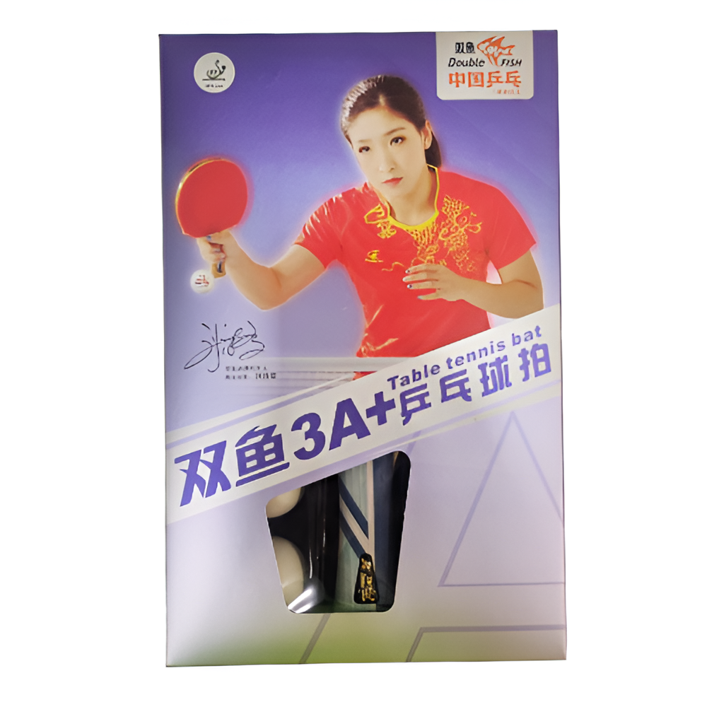 Raquete Tênis de Mesa Double Fish 3A+ Kit c/ 1Raq. + 02 Bolinhas 1 Estrela - 721 - Mercadão Dos ...