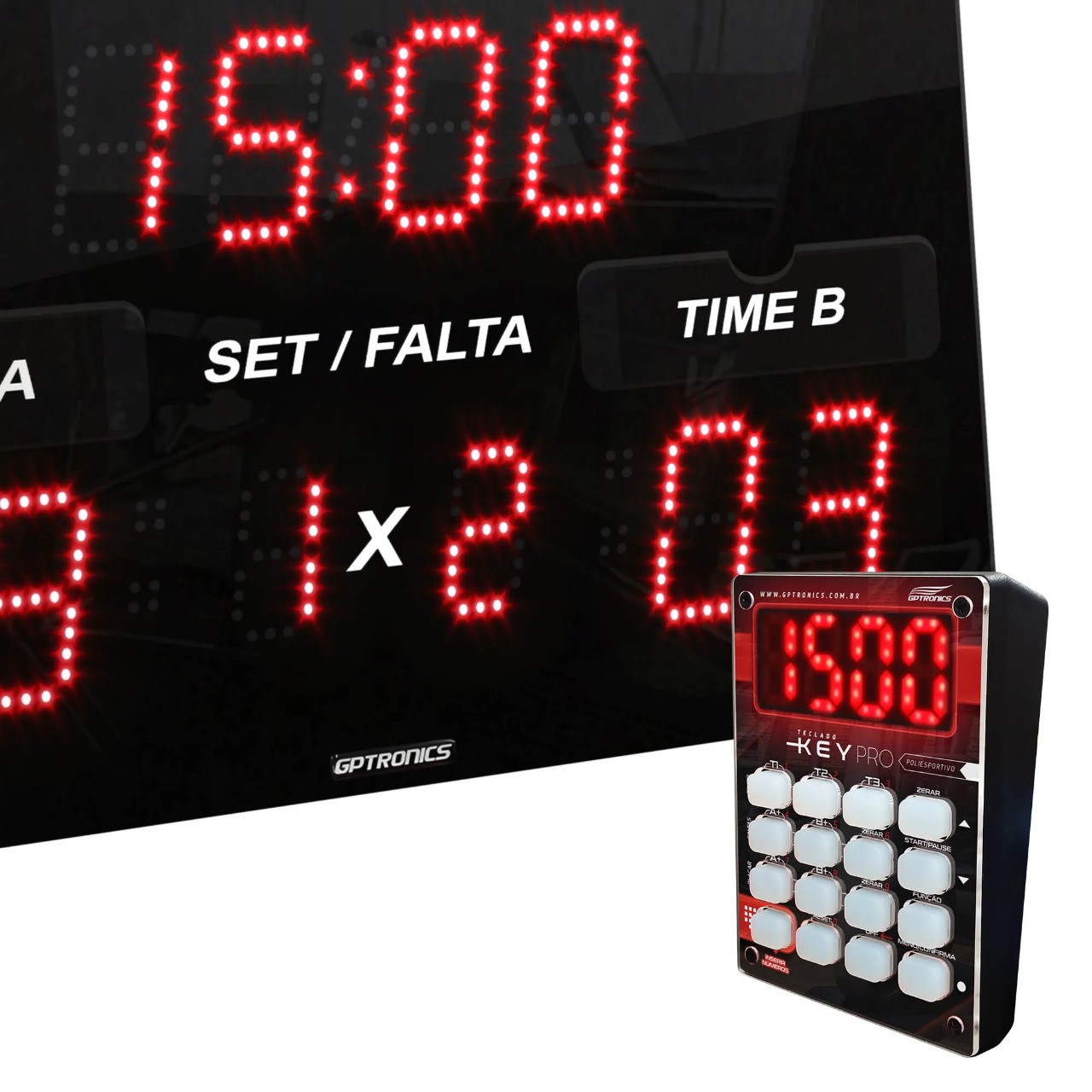 Placar Poliesportivo Eletrônico de LED - 42 x 25 x 4 cm; - Mercadão Dos ...