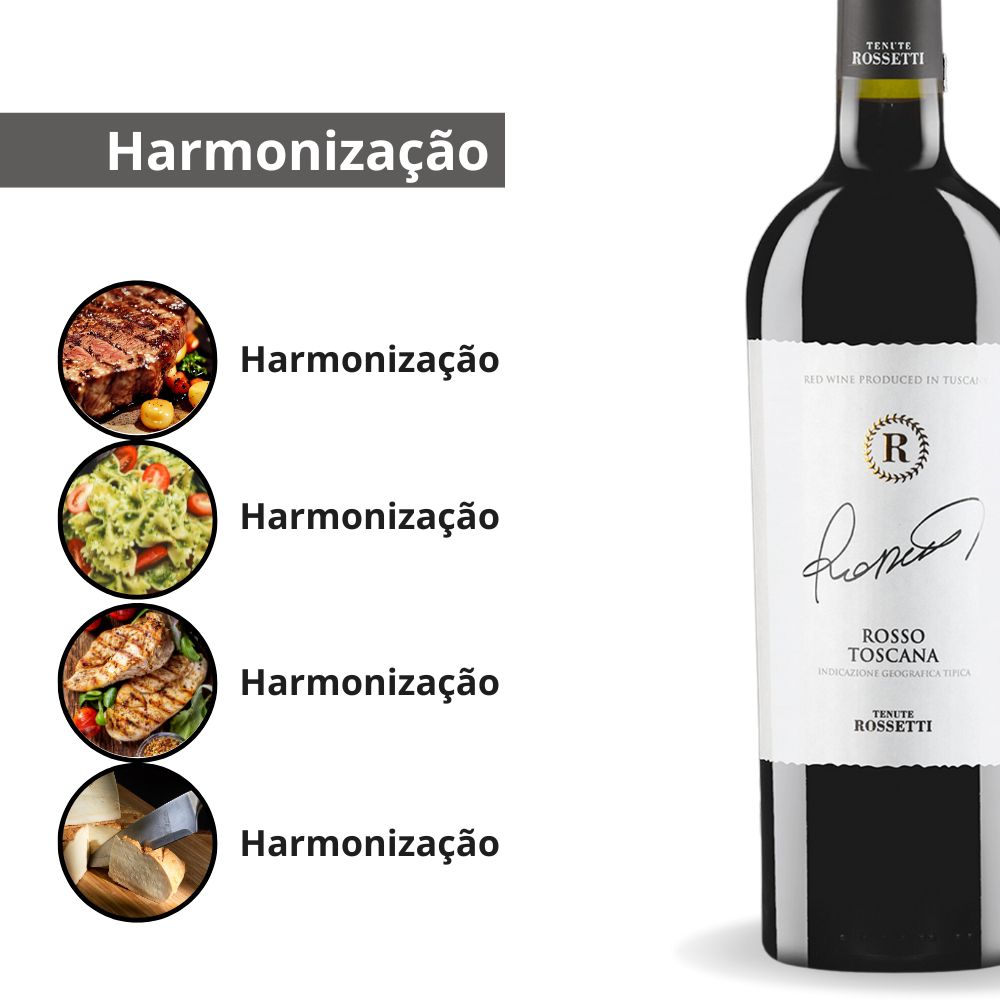 Vinho Tinto Rossetti Rosso Toscana Italiano IGT 750ml - Emporio Campo ...