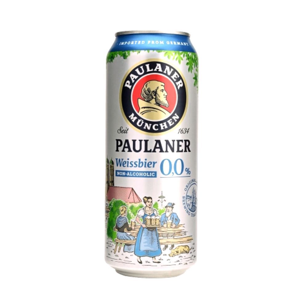 Cerveja Importada Alemã Paulaner Weiss Zero Álcool Lata 500ml (4 Unida ...
