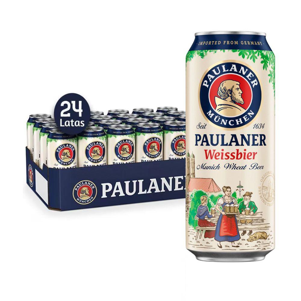 Kit 24 Cervejas Alemãs Paulaner Weissbier München Lata 500ml + Copo ...