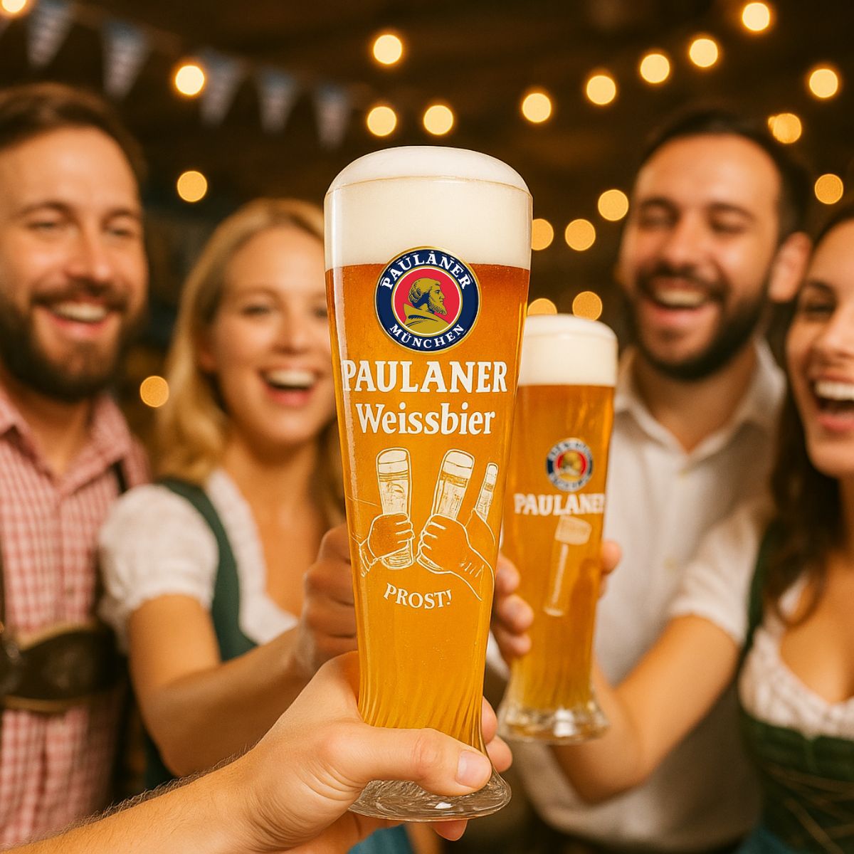 Kit 4 Cervejas Alemã Paulaner Weissbier Lata 500ml + Copo Prost ...