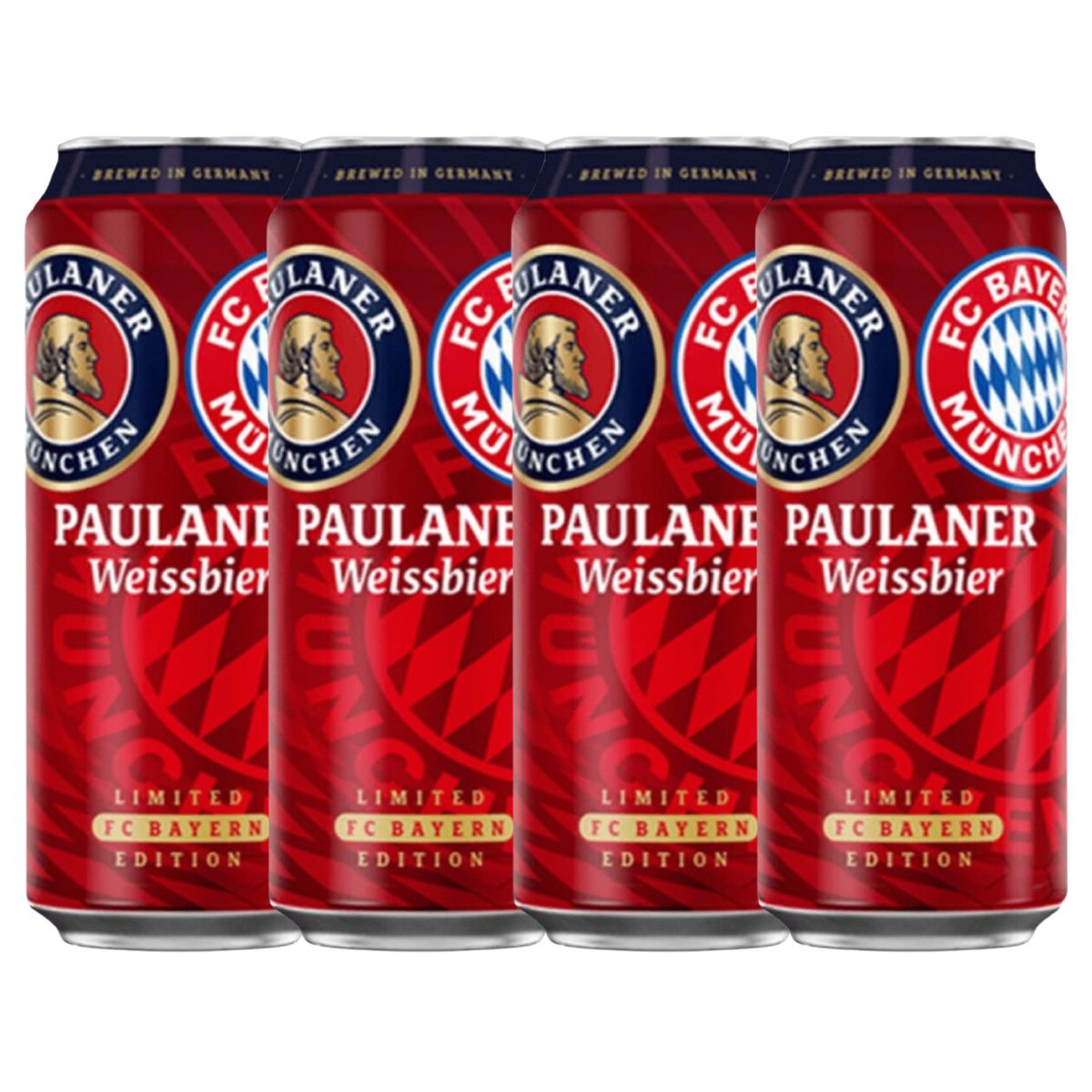 Kit 4 Cervejas Paulaner Weissbier FC Bayern München 500ml + Copo Prost ...