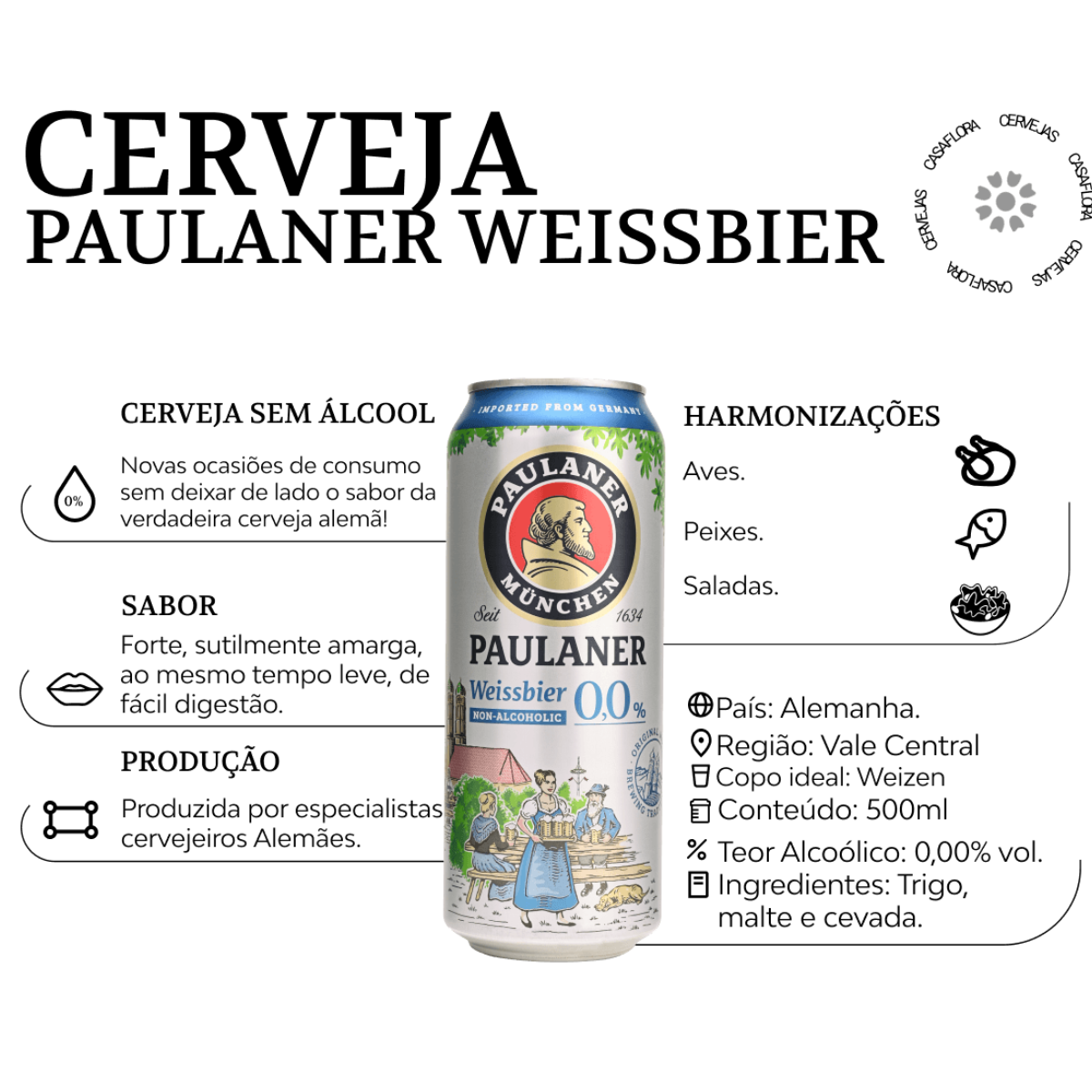 Cerveja Alemã Paulaner Lata 500ml com 4 Un - Lemon Radler, Weissbier ...