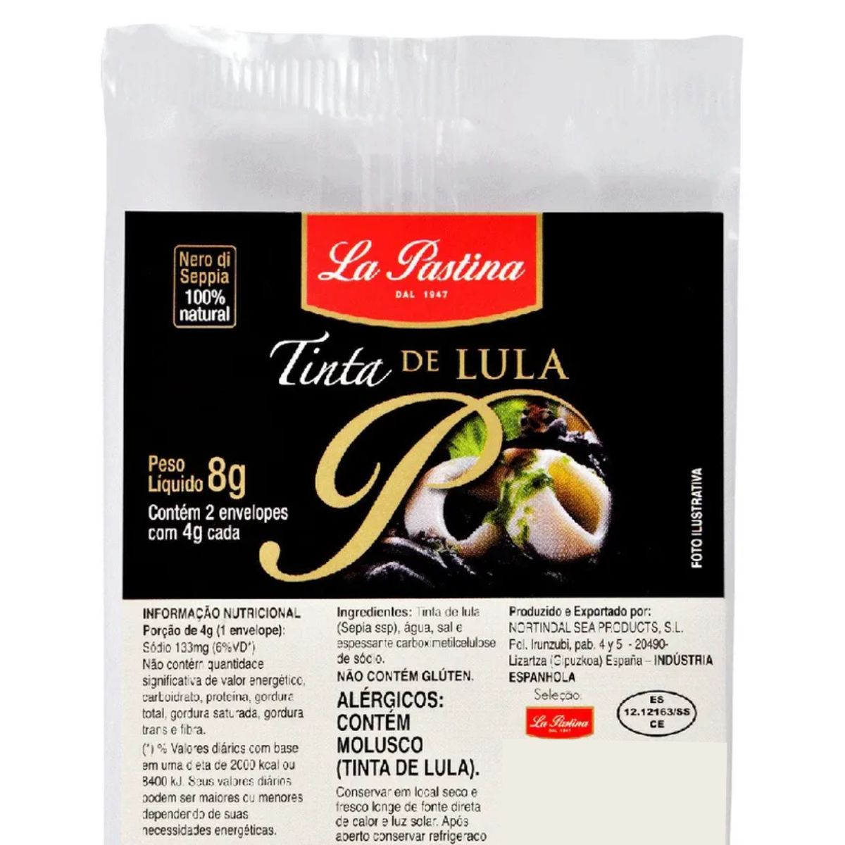 Tinta de Lula Espanhola La Pastina 8g (2 Envelopes de 4g cada ...