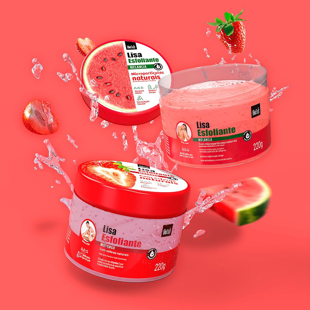 Esfoliante Morango Bio Soft 300g - Loja Soft Hair - Cosméticos