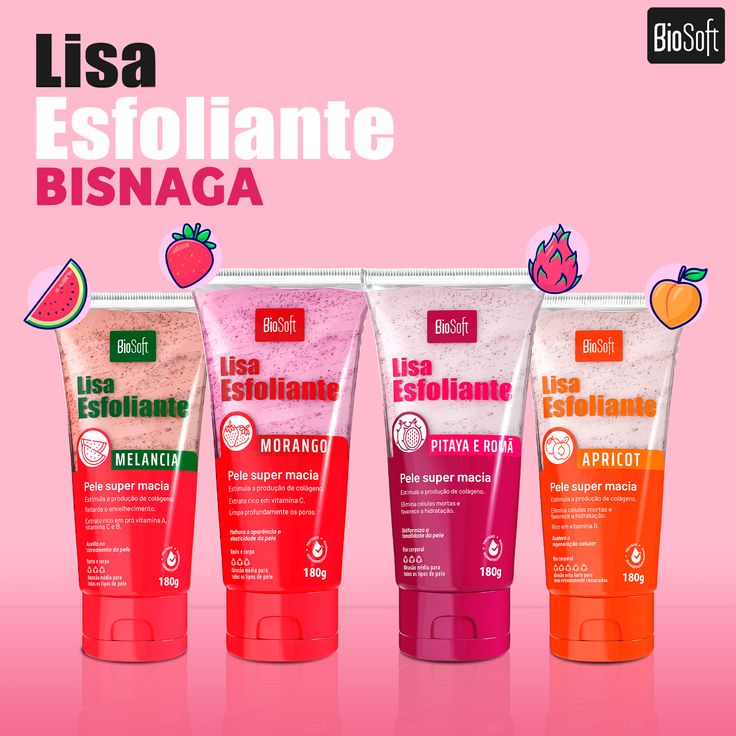 Esfoliante Morango Bio Soft 180g - Loja Soft Hair - Cosméticos