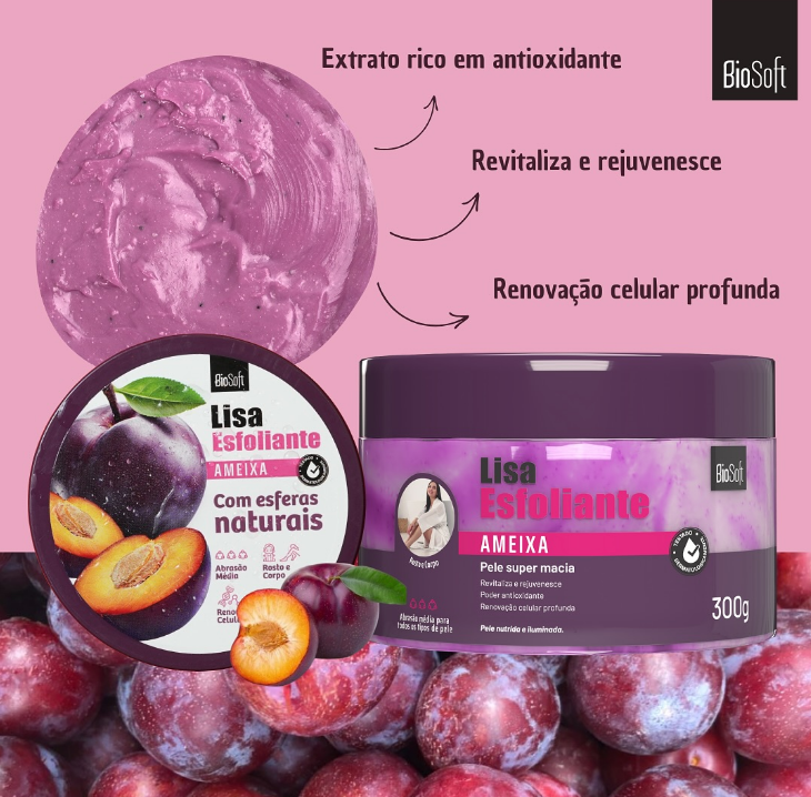 Esfoliante Ameixa Bio Soft 300g - Loja Soft Hair - Cosméticos