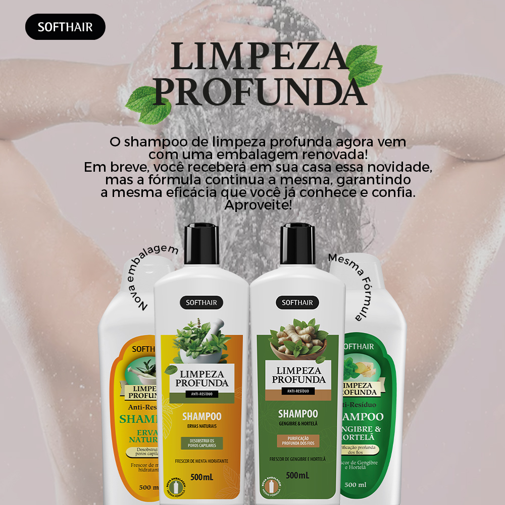 Shampoo Limpeza Profunda Alecrim Soft Hair - Loja Soft Hair - Cosméticos