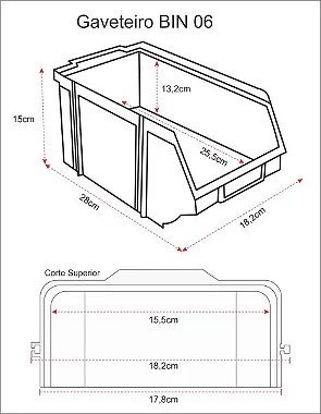 Caixa plastica bin numero 6 - gaveteiro bin 6 | Plastcomp - Plastcomp ...