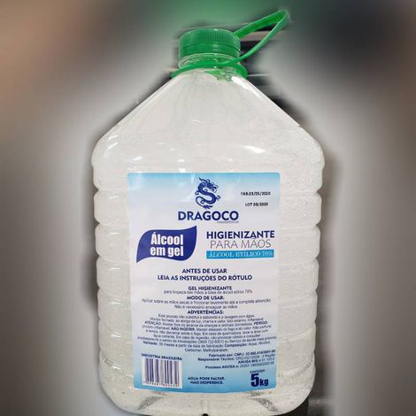 ALCOOL GEL 70 BB 5L ANTISSEPTICO DRAGOCO - Embalagem Carioca