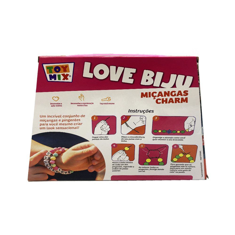 Kit Miçanga Pulseira Infantil Pingente Love Biju Charm 1 - Tralalá 4 Kids