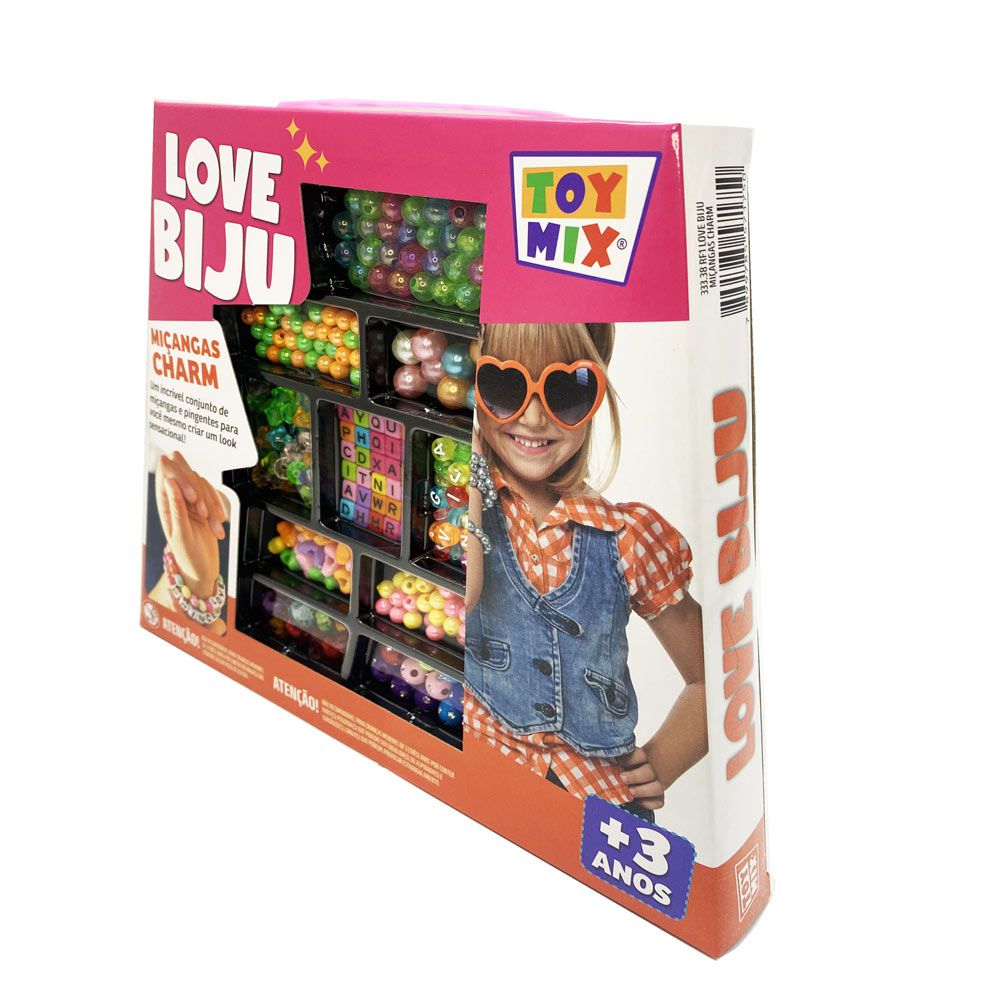Kit Miçanga Pulseira Infantil Pingente Love Biju Charm 1 - Tralalá 4 Kids