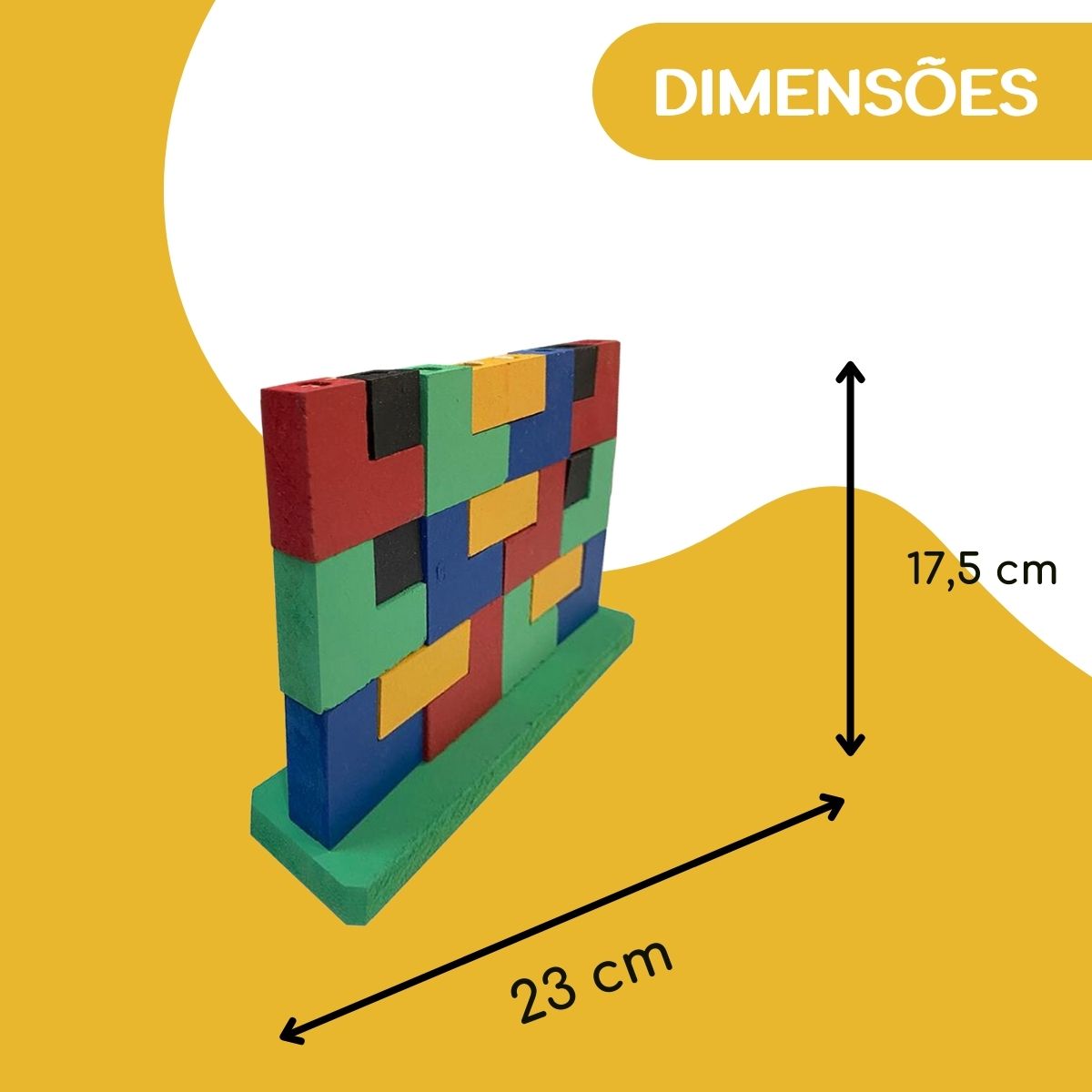 Blocos de Encaixe Vertical Tetris em MDF Brinquedo Educativo - Tralalá ...
