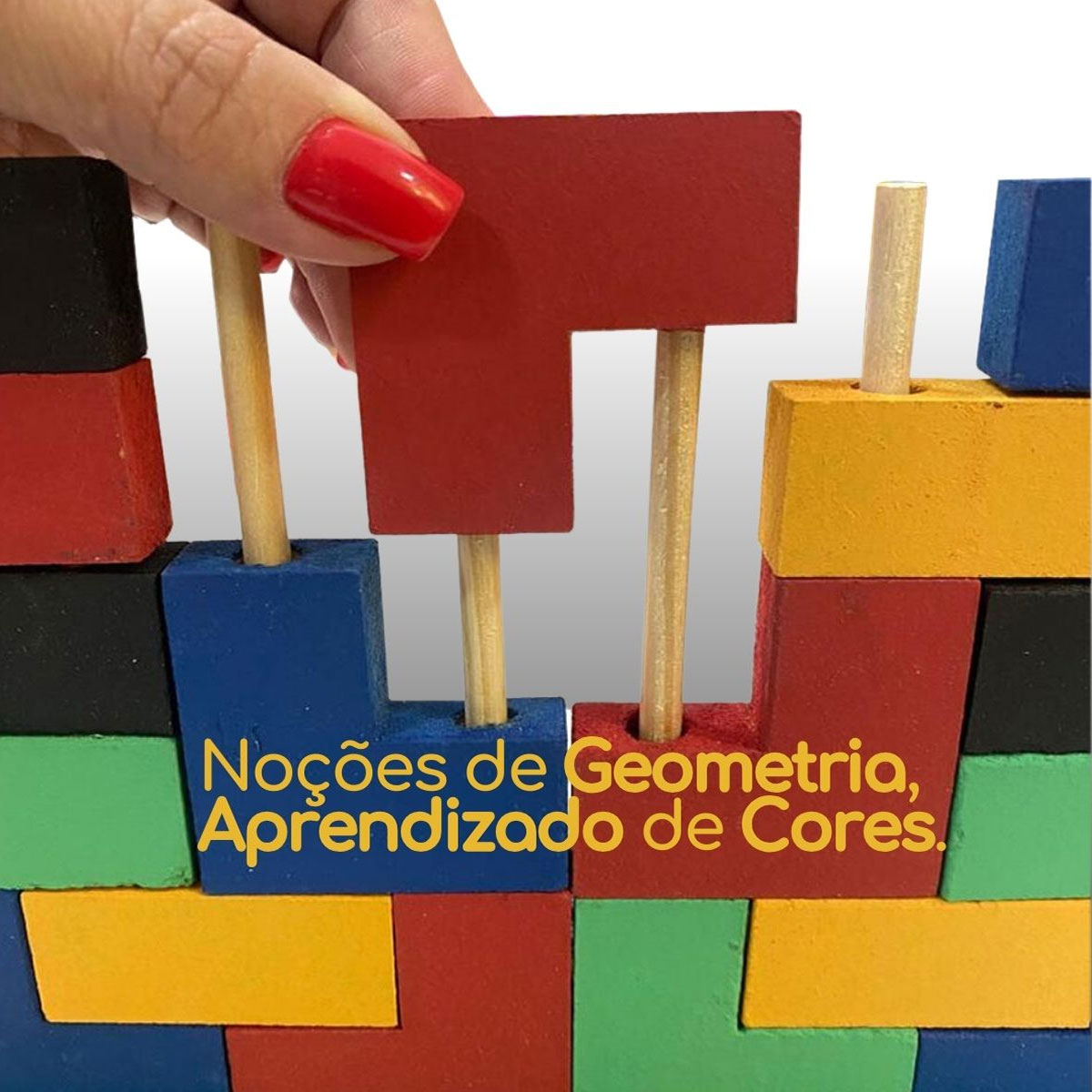 Blocos de Encaixe Vertical Tetris em MDF Brinquedo Educativo - Tralalá ...