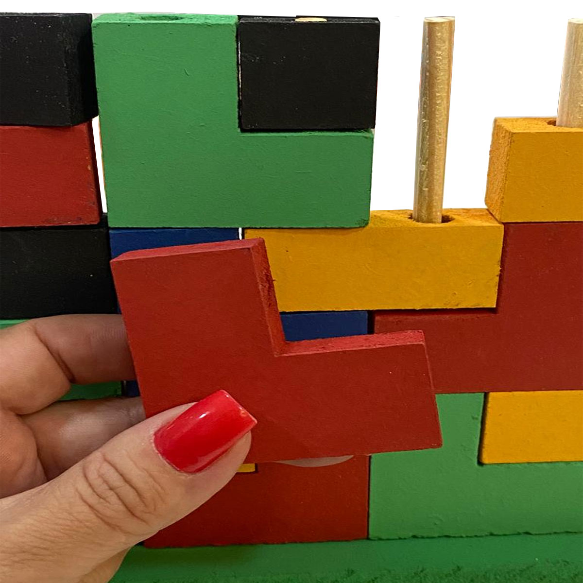 Blocos de Encaixe Vertical Tetris em MDF Brinquedo Educativo - Tralalá ...