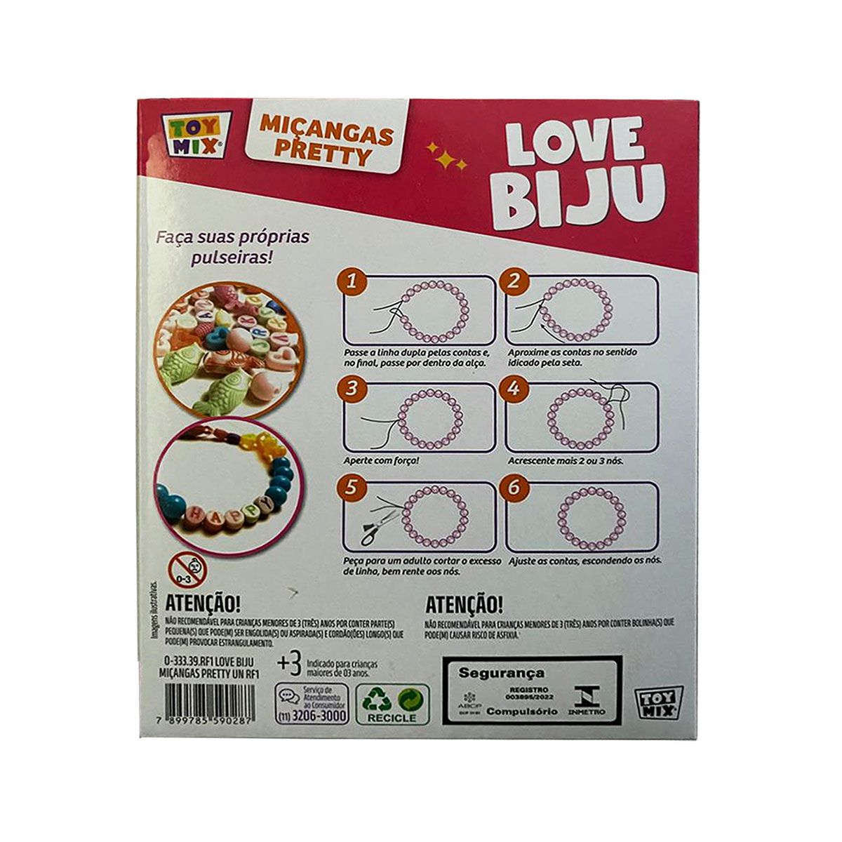 Kit Miçanga Pulseira Infantil Pingente Love Biju Pretty RF1 - Tralalá 4 ...