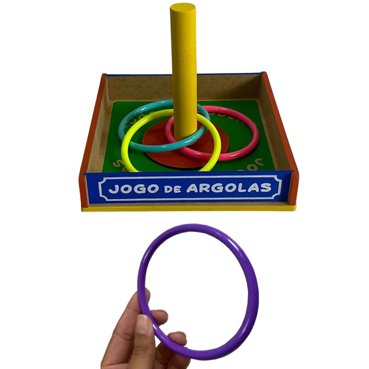 Jogo de Argolas Brinquedo Educativo e Pedagogico MDF - Tralalá 4 Kids