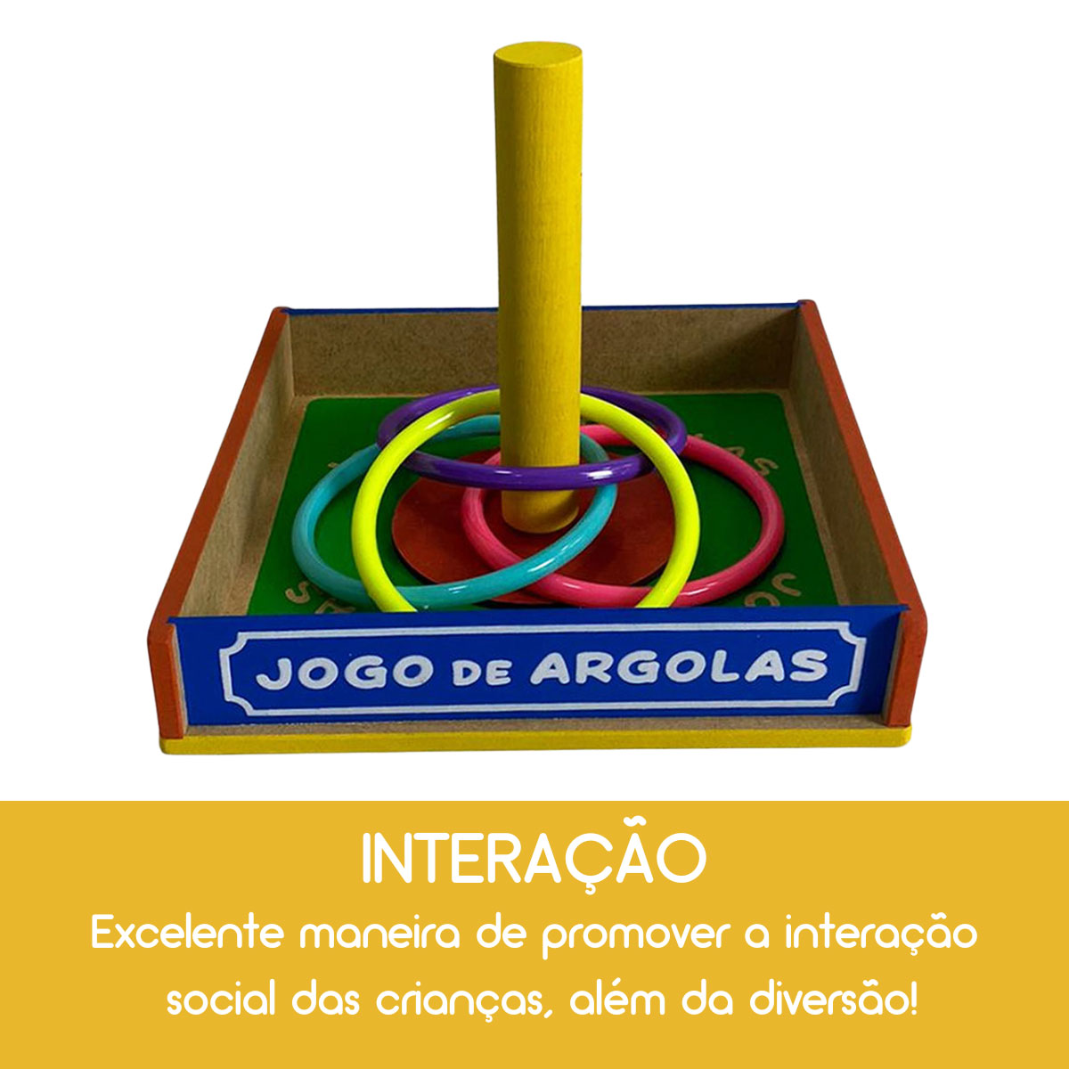 Jogo de Argolas Brinquedo Educativo e Pedagogico MDF - Tralalá 4 Kids