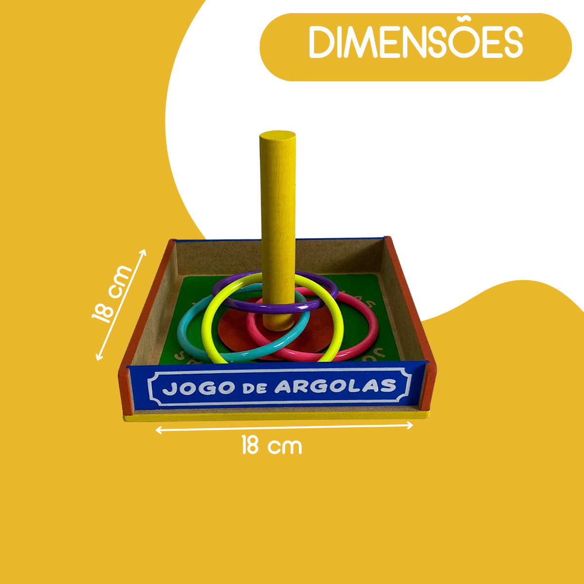 Jogo de Argolas Brinquedo Educativo e Pedagogico MDF - Tralalá 4 Kids