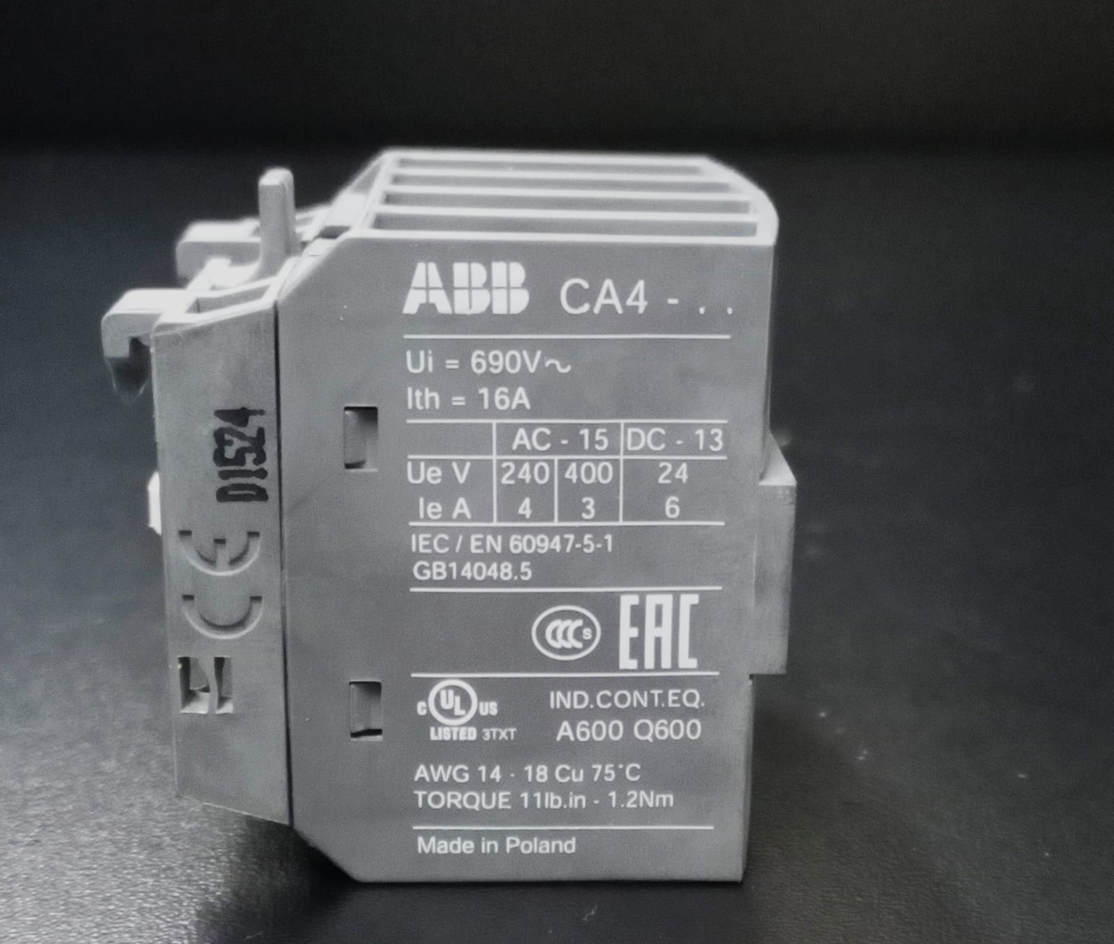 1SBN010140R1240 Bloco De Contato Auxiliar Ca4-40n - ABB - Loja Alpha Sistemas Elétricos
