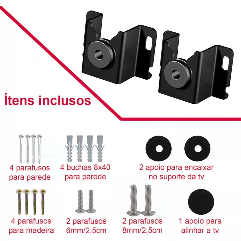 Suporte Universal Fixo SBRU750 Painel Parede TV 10 À 100 Brasforma ...