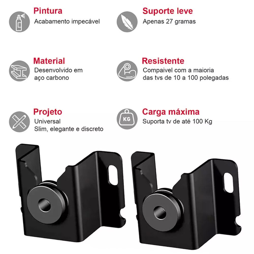 Suporte Universal Fixo SBRU750 Painel Parede TV 10 À 100 Brasforma ...
