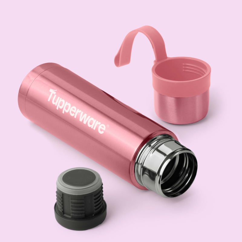 Tupperware® Garrafa Térmica Duo Tup 500ml Rosa - Loja Tupperware ChefeWare