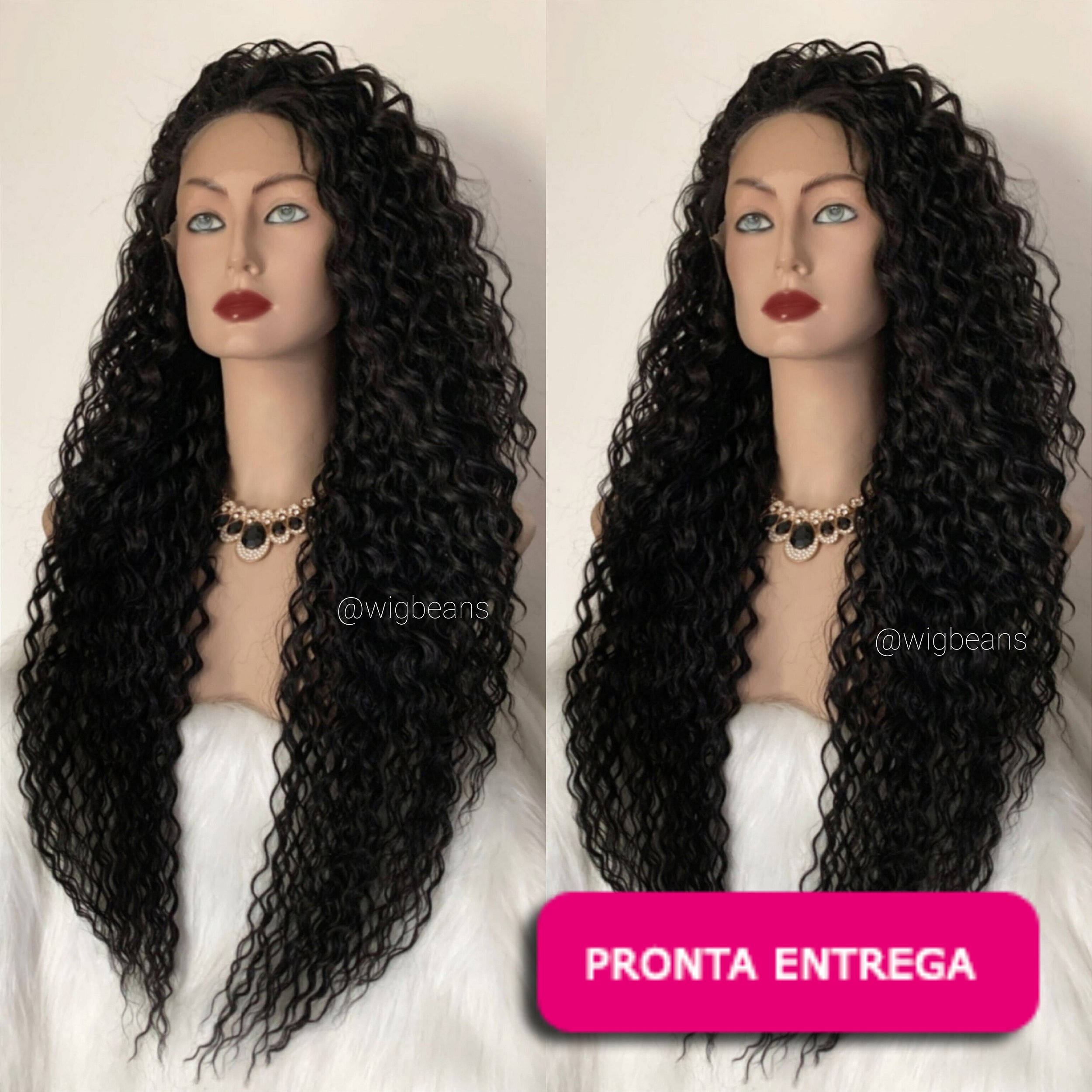 Lace Front Cacheada Alice - cor 2 - castanho escuro - Wig Beans ...