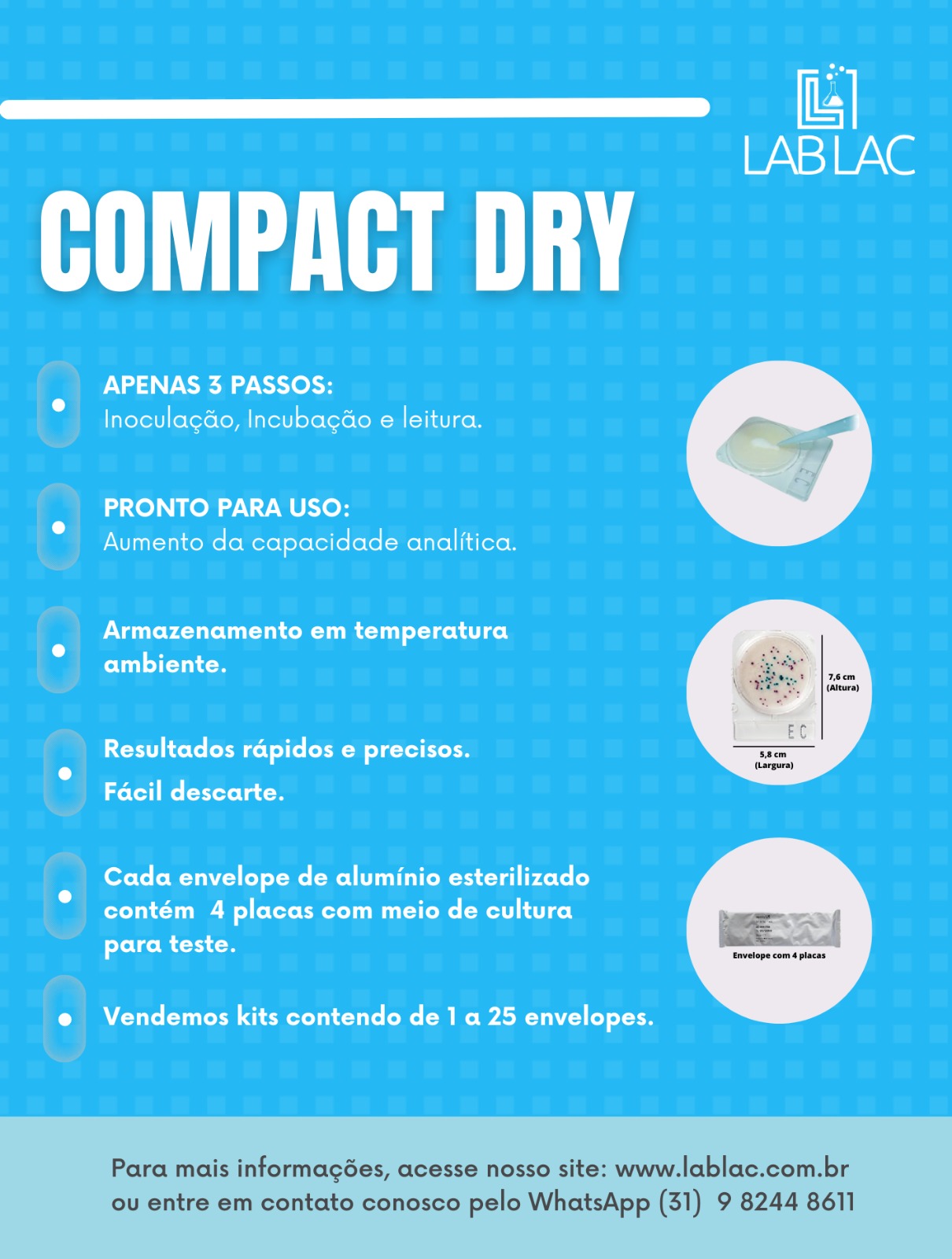 COMPACT DRY EC COLIFORMES E E. COLI - LAB LAC Soluções e Reagentes para ...