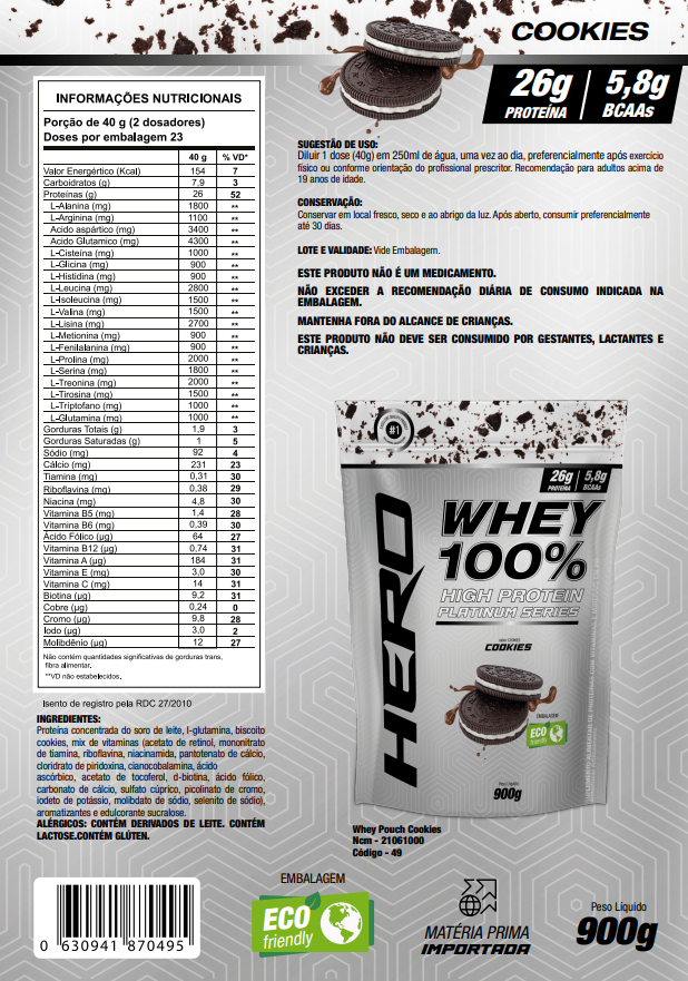 Whey Protein Concentrado - Hero Nutrition - Biomax Suplementos a ...